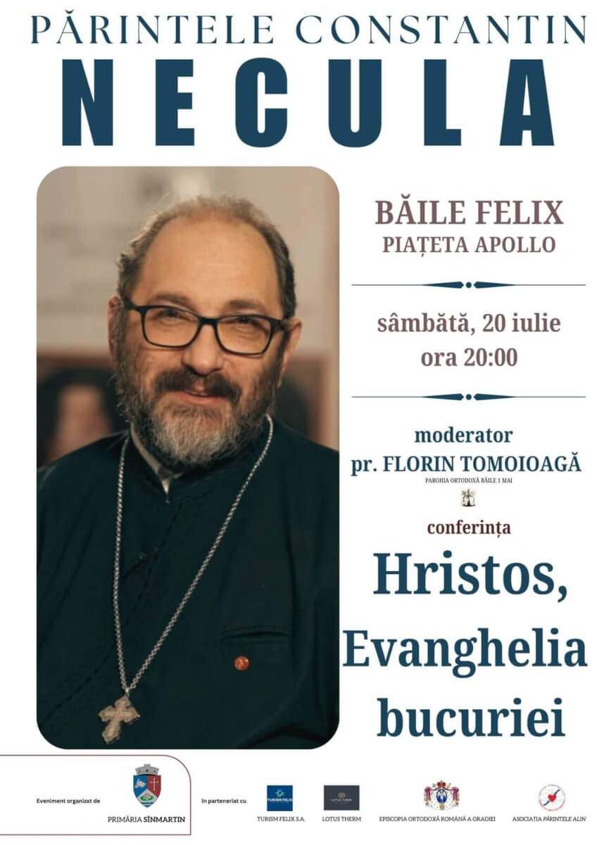 Părintele prof. univ. dr. Constantin Necula, invitat la Băile Felix ...